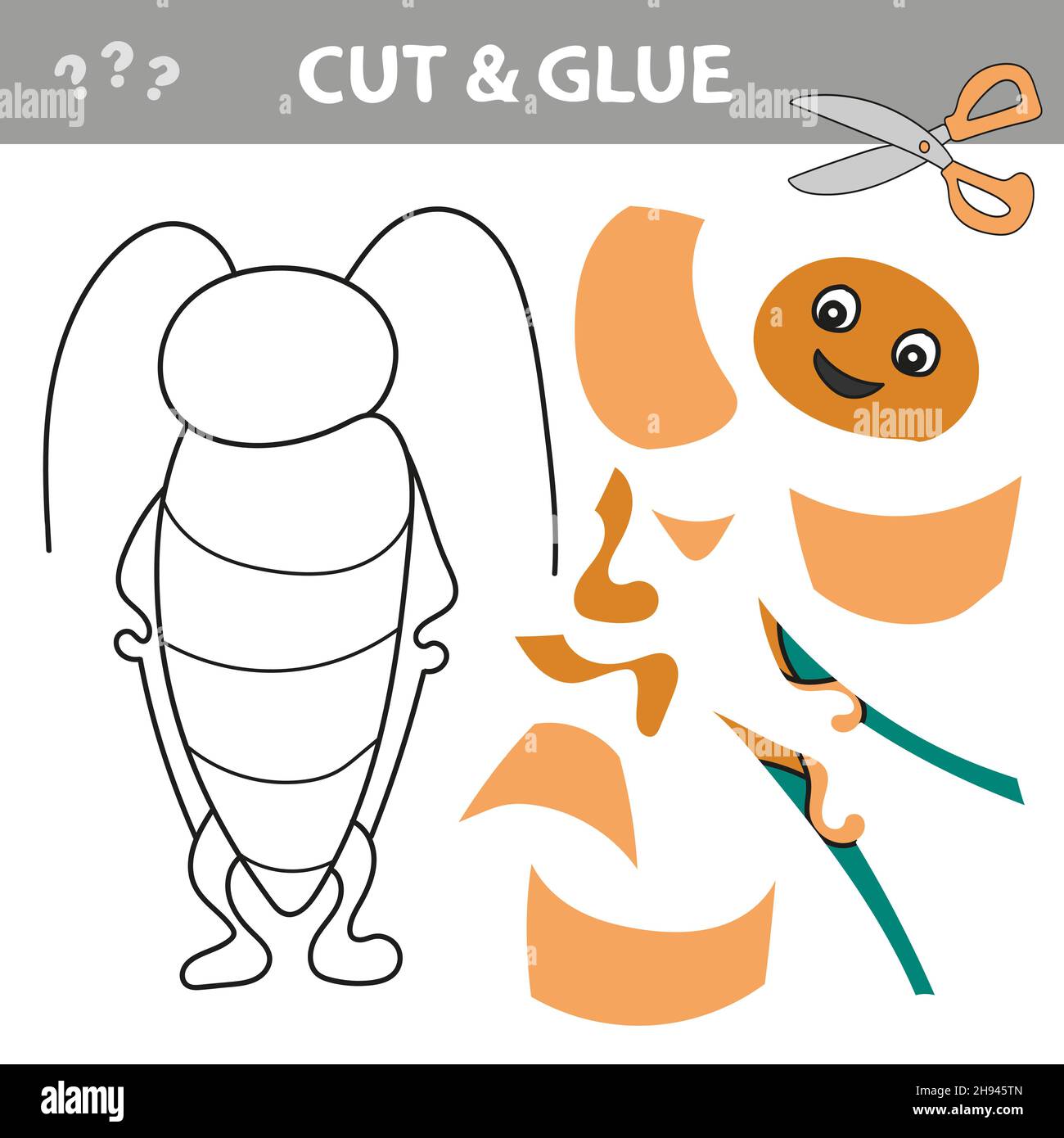 Cut and glue - Simple game for kids. Use scissors and glue and restore ...