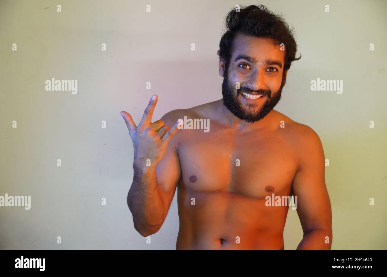 a healthy man feeling happy Stock Photo - Alamy