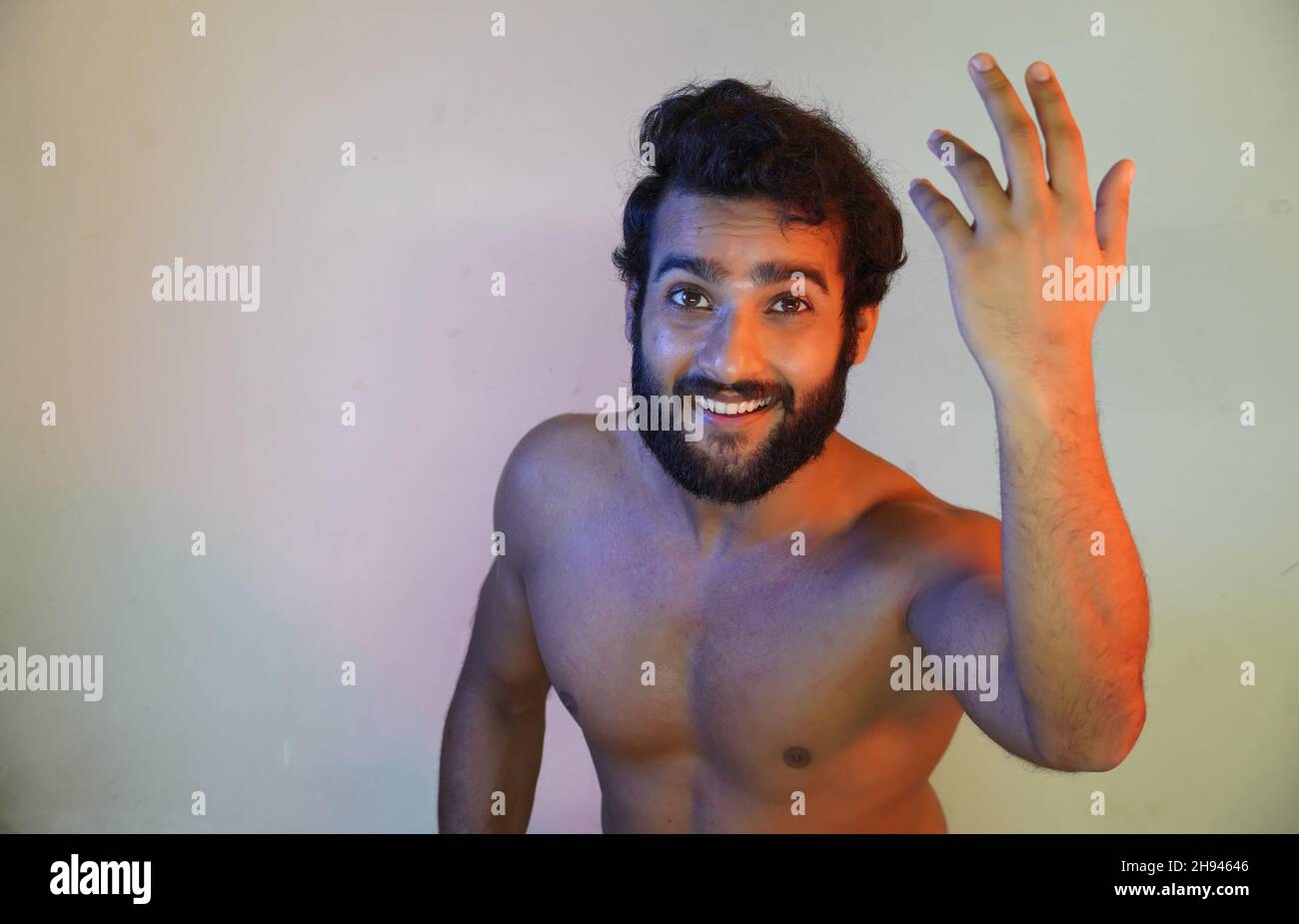 a healthy man feeling happy Stock Photo - Alamy