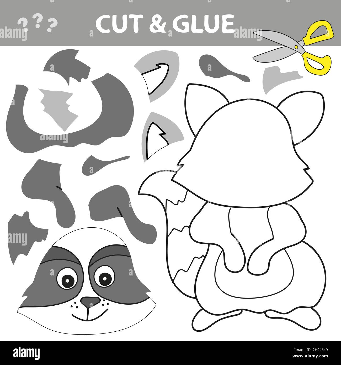 Cut and glue - Simple game for kids. Cut and glue image for smart kids ...