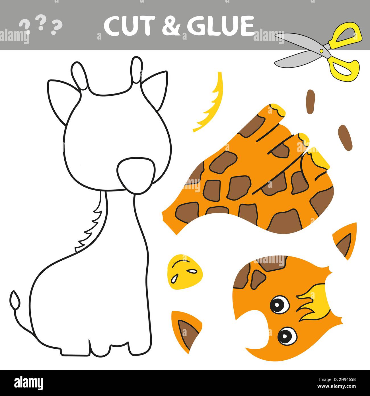 Cut and glue - Simple game for kids. Education paper game for children ...