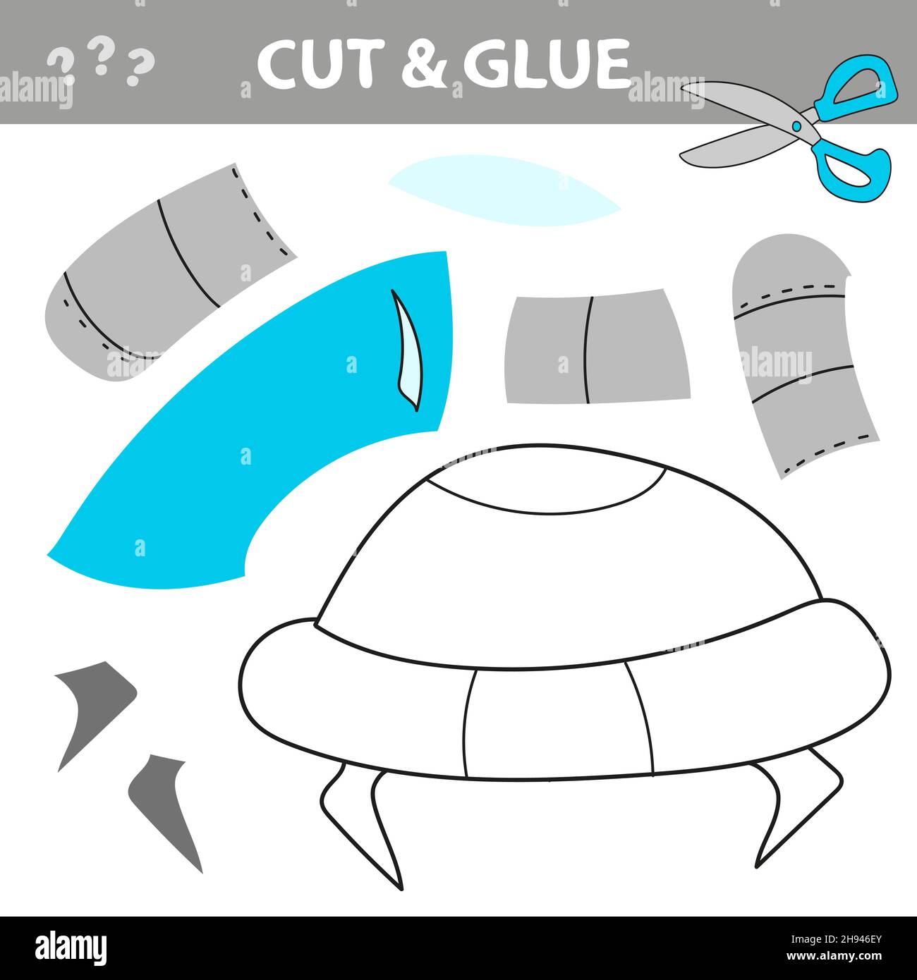 Cut and glue - Simple game for kids. Use scissors and glue and restore ...