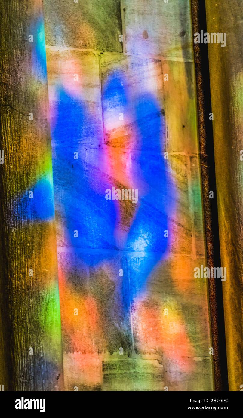 Colorful Reflection Abstract Stained Glass Basilica Bayeux Cathedral ...