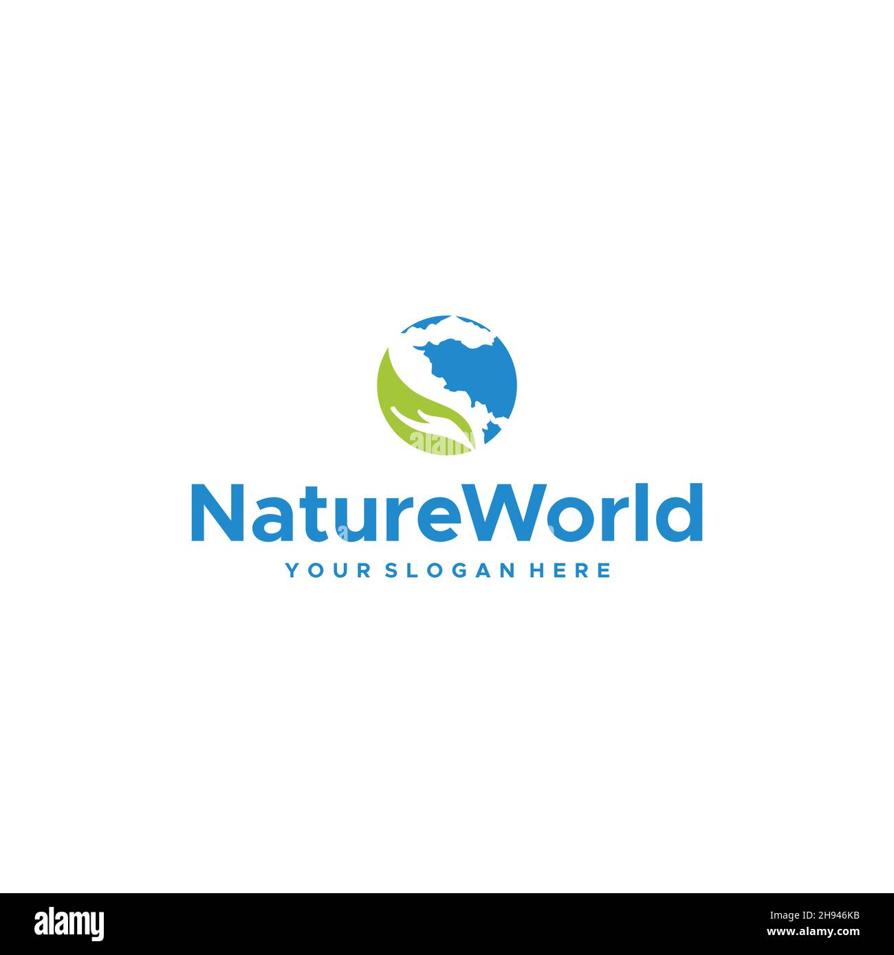 minimalist NatureWorld hand Earth logo design Stock Vector Image & Art ...