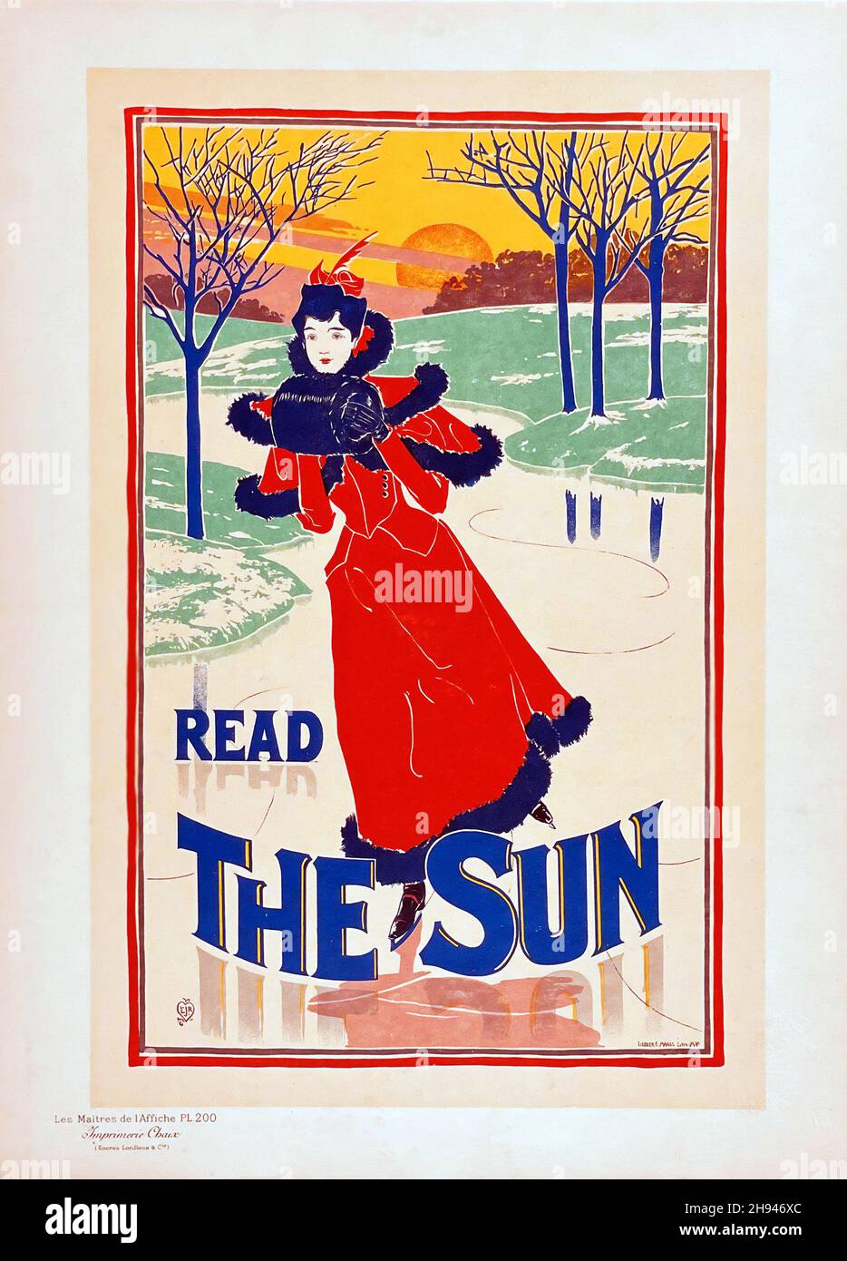 Read the Sun by Louis Rhead, Art Nouveau Japon lithograph, 1897 ...