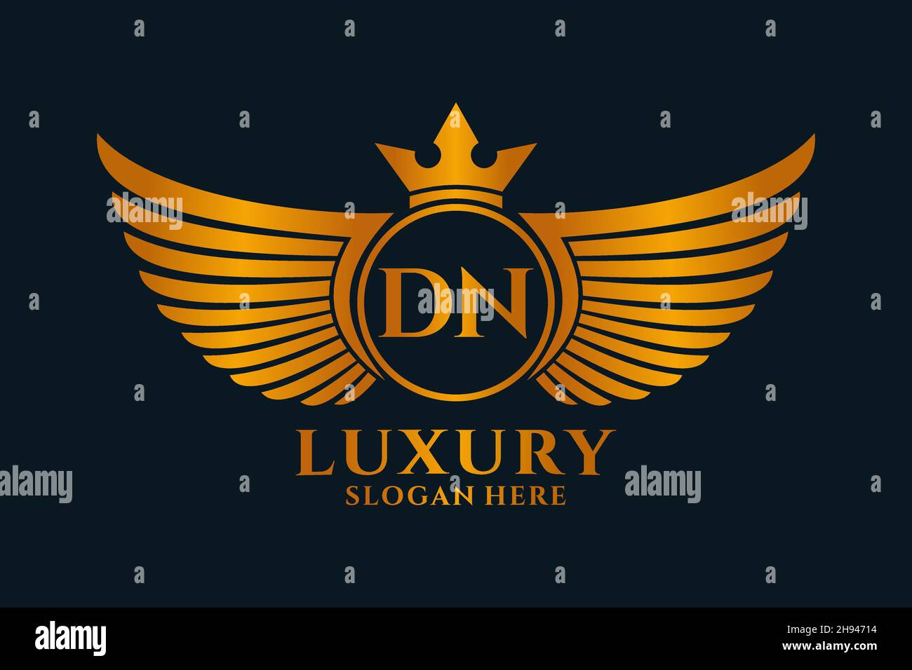 Luxury royal wing Letter DN crest Gold color Logo vector, Victory logo ...
