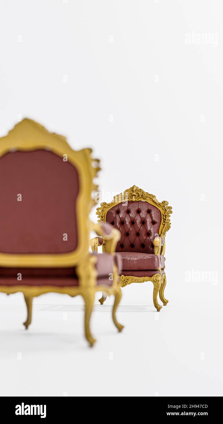regal chair isolated on white background 3d illustration Stock Photo ...