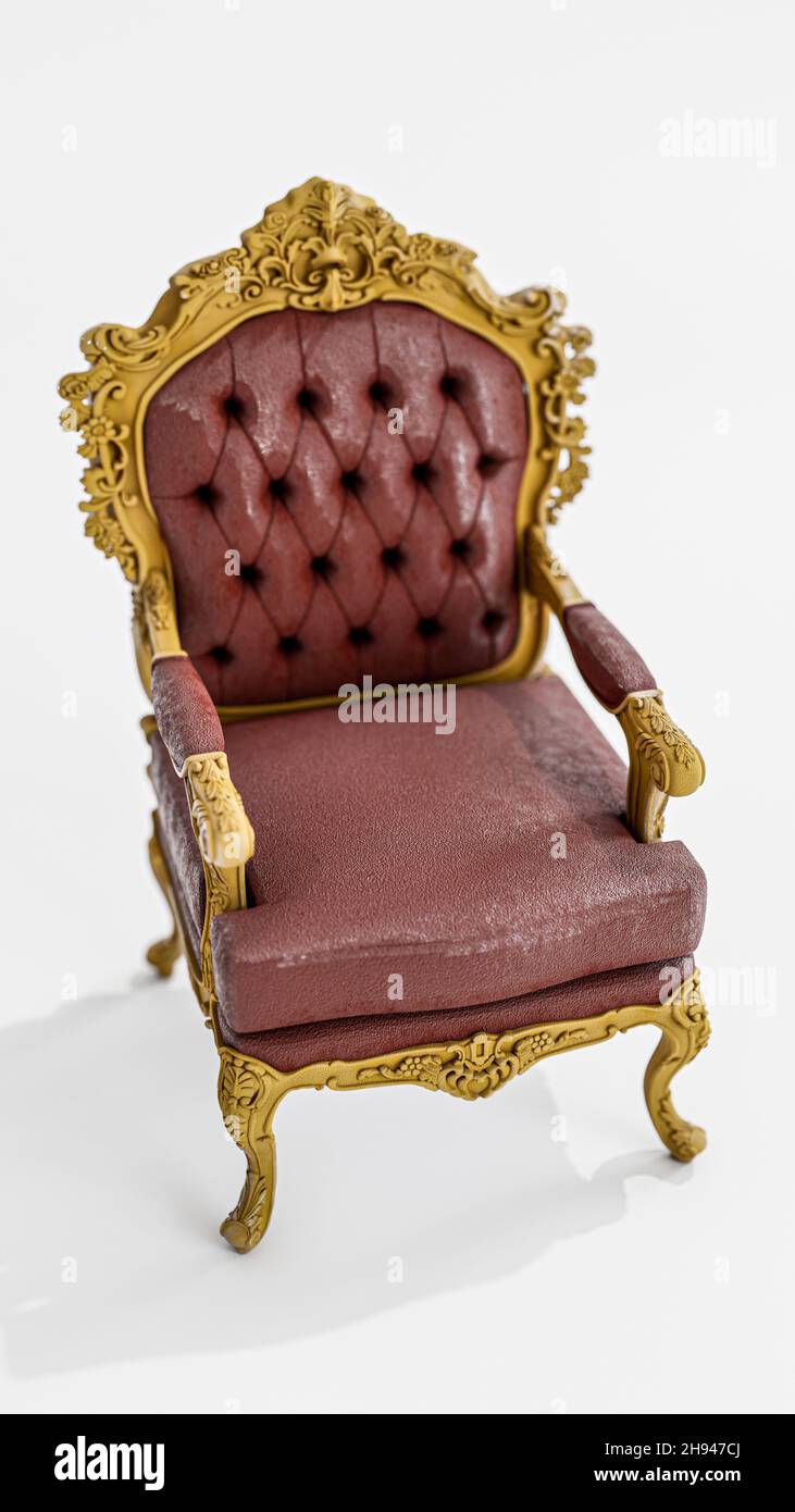 regal chair isolated on white background 3d illustration Stock Photo ...