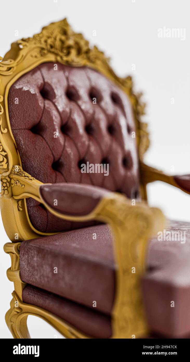 regal chair isolated on white background 3d illustration Stock Photo ...