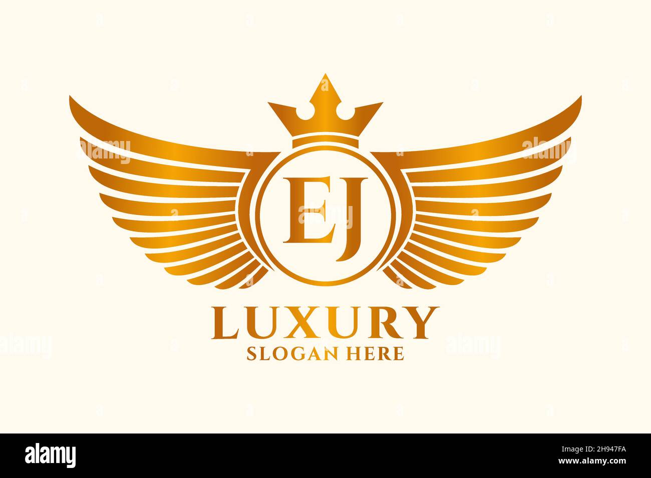 Luxury royal wing Letter EJ crest Gold color Logo vector, Victory logo ... Luxury royal wing Letter EJ crest Gold color Logo vector, Victory logo ...