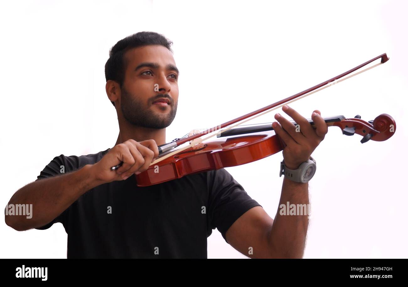 musician playing violin. Music and musical tone concept Stock Photo - Alamy