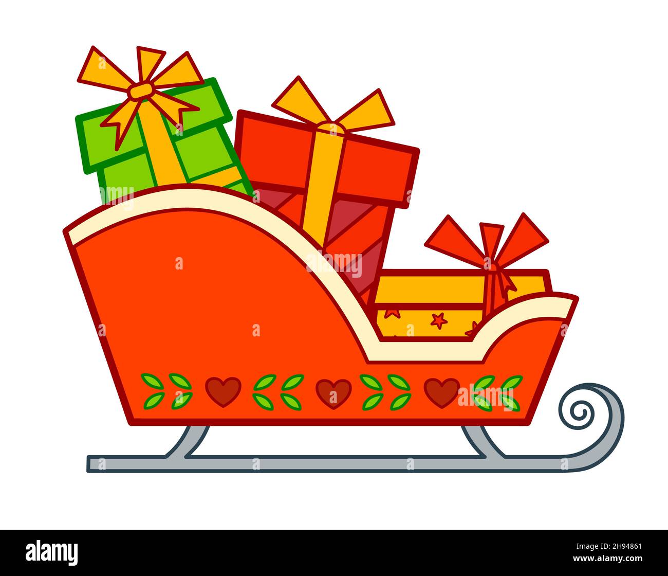 Christmas cartoons clip art. Christmas sled illustration Stock Photo ...