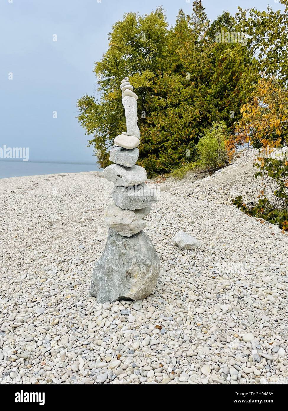 Stone tower on the beach Stock Photo - Alamy