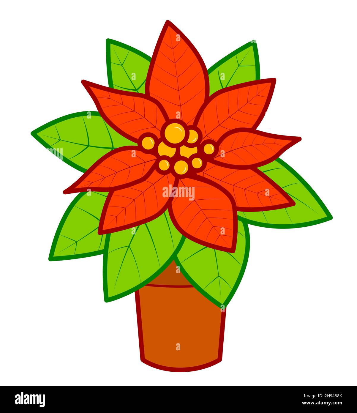 Potted Poinsettia Clip Art