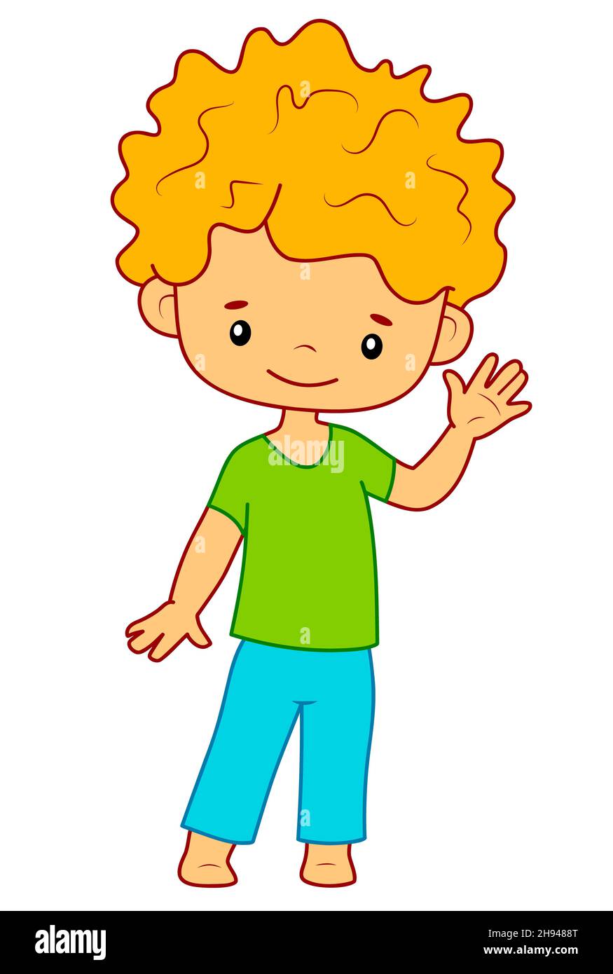 Cartoon clip art. Boy illustration Stock Photo - Alamy