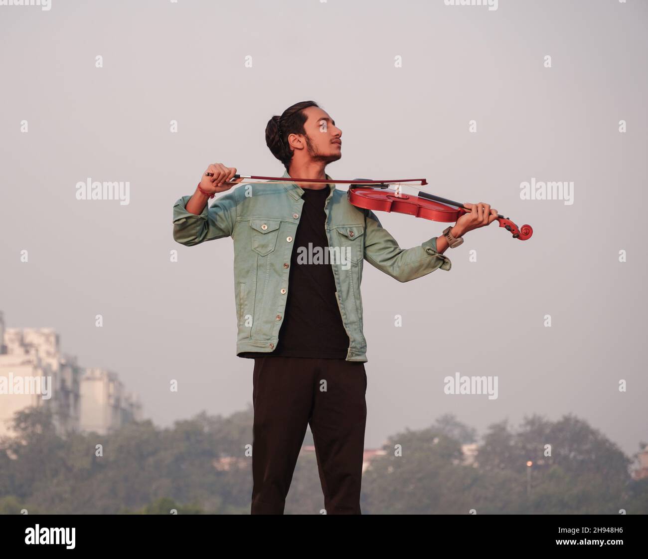 musician playing violin. Music and musical tone concept. images of man ...