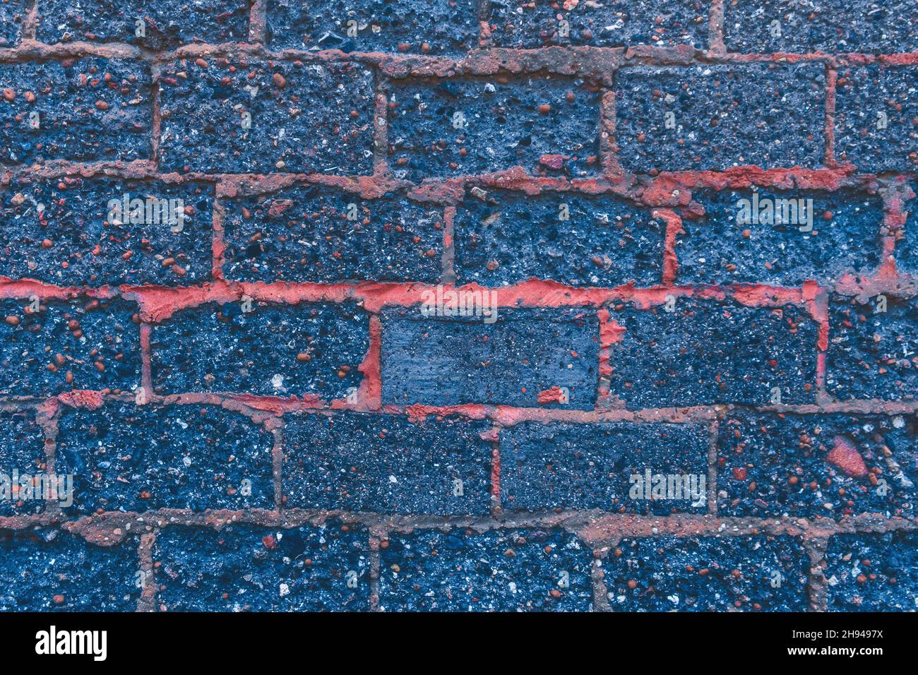 Dark blue old slag brick wall rough texture weathered background Stock ...