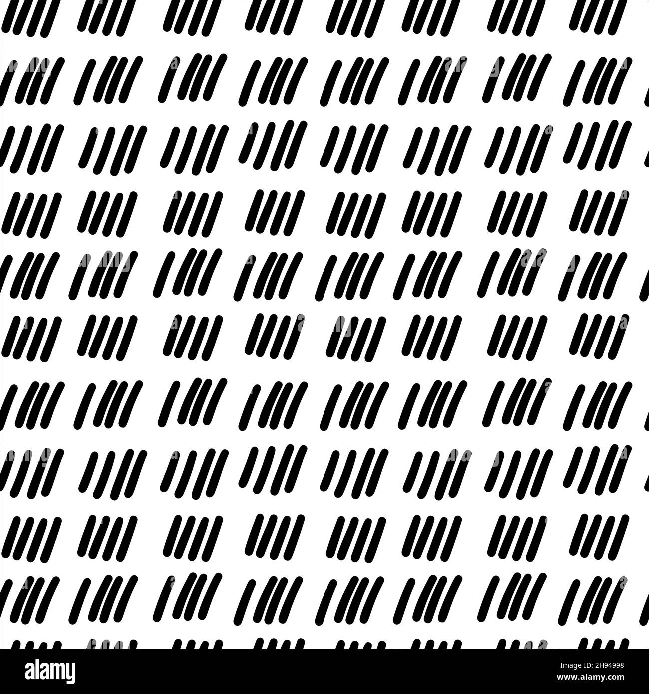 Abstract hand drawn broken lines seamless pattern, black and white ...