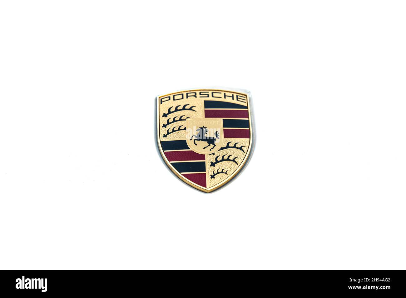 Porsche logo badge brand Cut Out Stock Images & Pictures - Alamy