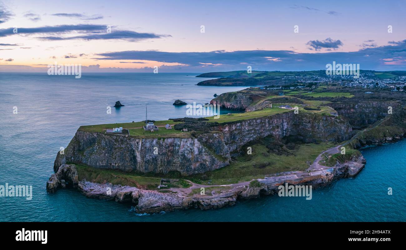SUNRISE over BERRY HEAD, Brixham, Torbay, Devon, England Stock Photo ...