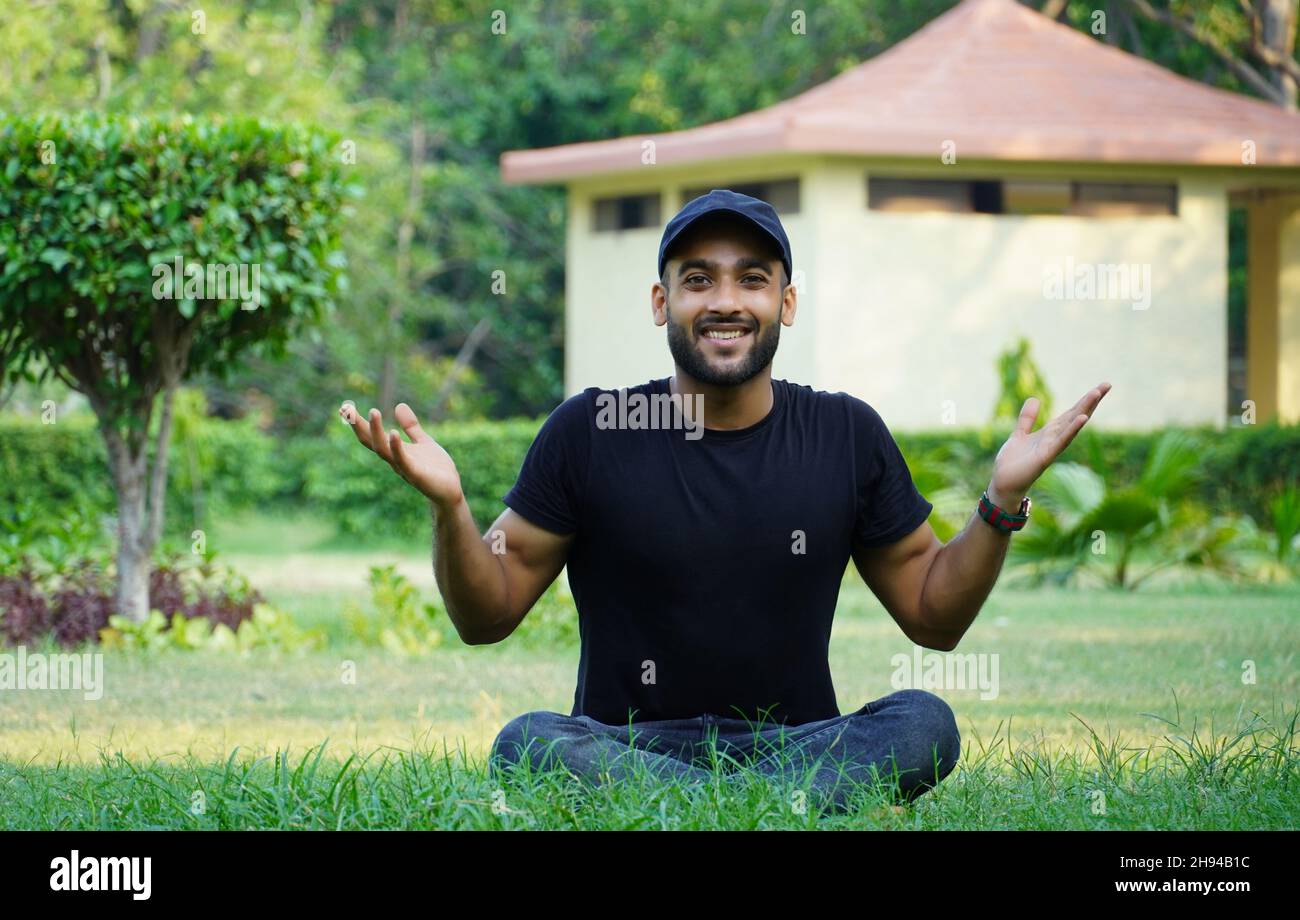 a man is in his farm house happy Stock Photo - Alamy