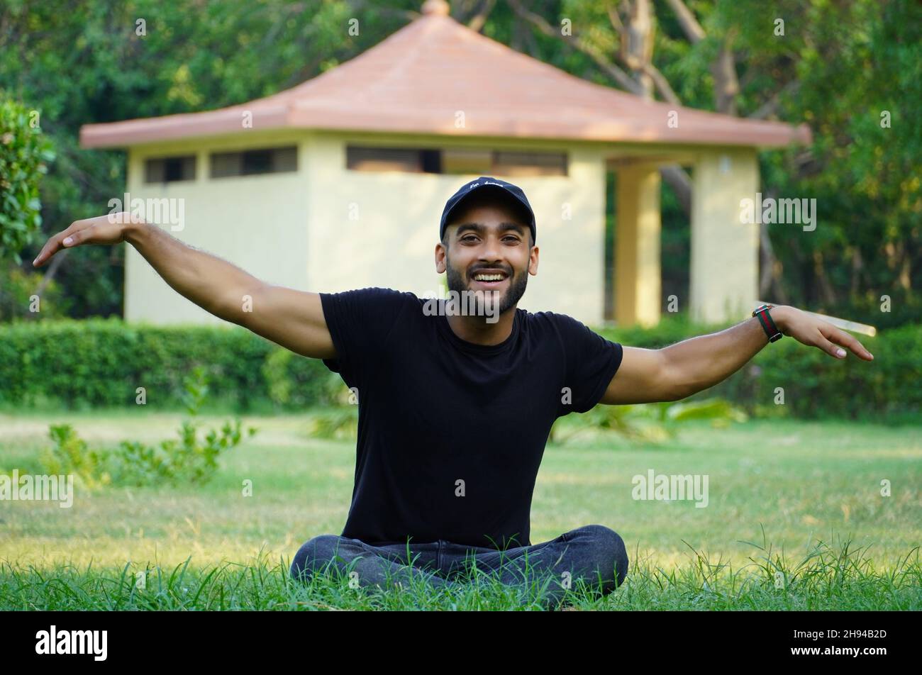 a man trying to fly image Stock Photo - Alamy