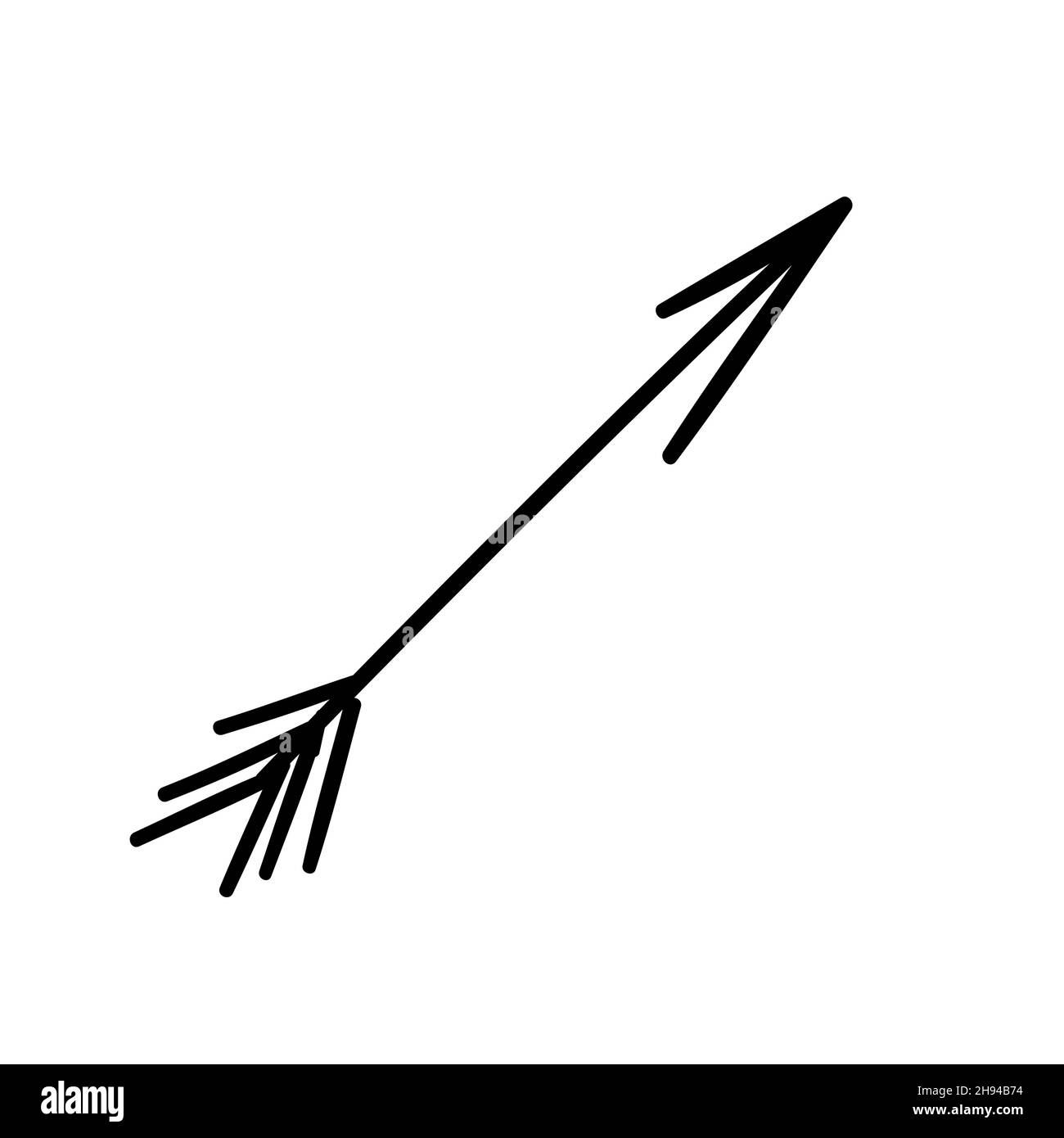 black direct arrow. doodle vector element. handdraw elementary Stock ...