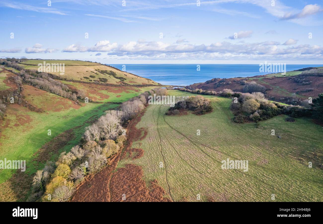 Farmlands over Man Sands, Brixham, Kingswear, Devon, England Stock ...