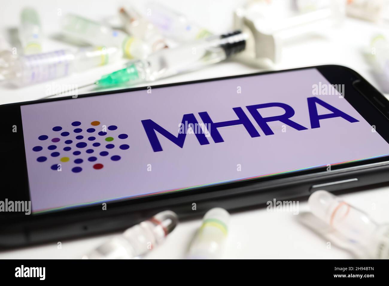 Viersen, Germany - December 1. 2021: Closeup of mobile phone screen ...