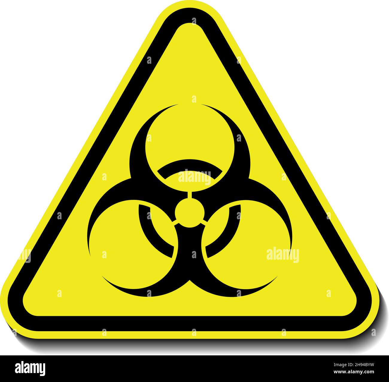 Biohazard symbol sign of biological threat alert, isolated black yellow ...
