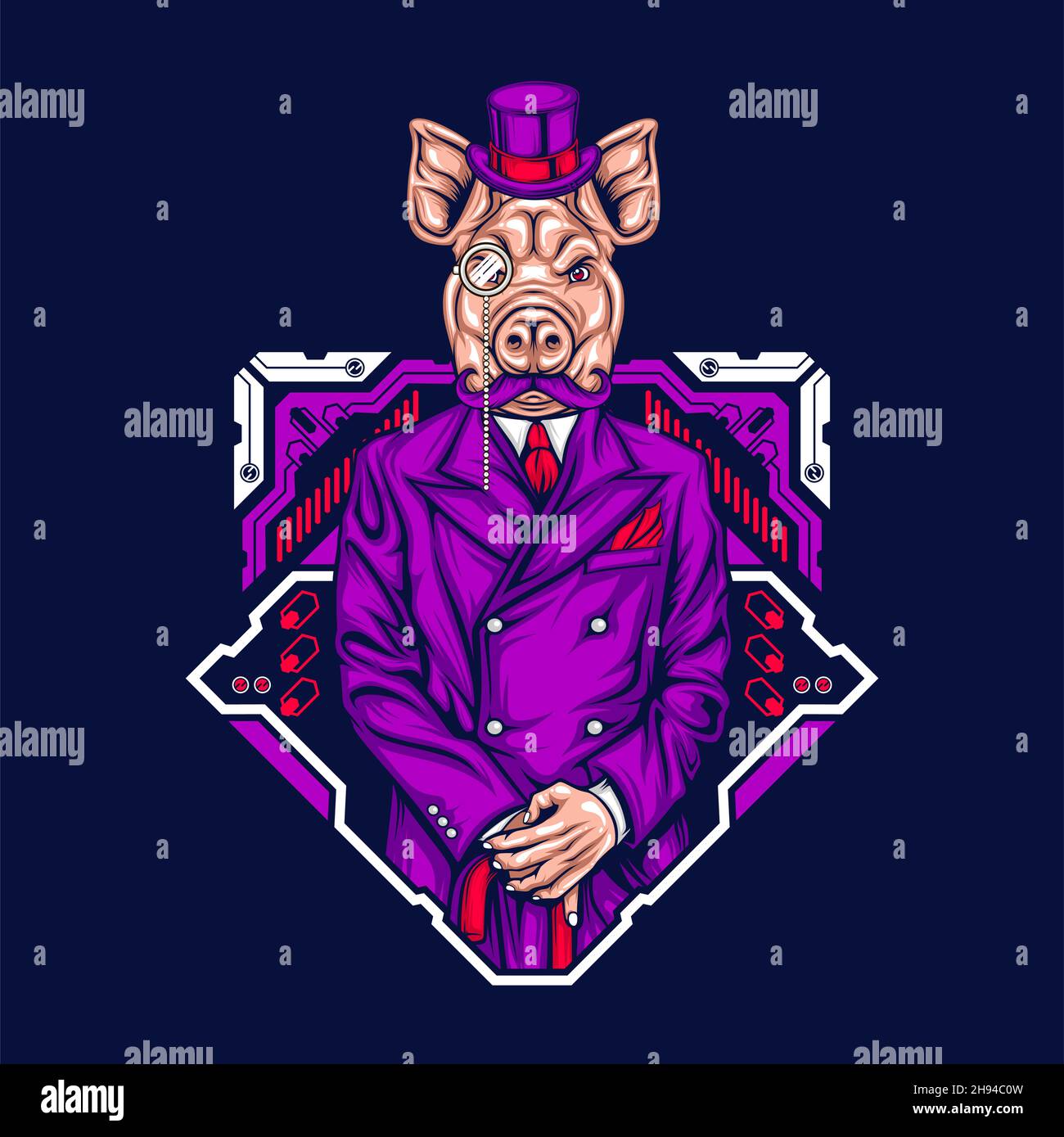 pig head man in suit with awesome background Stock Vector Image & Art ...