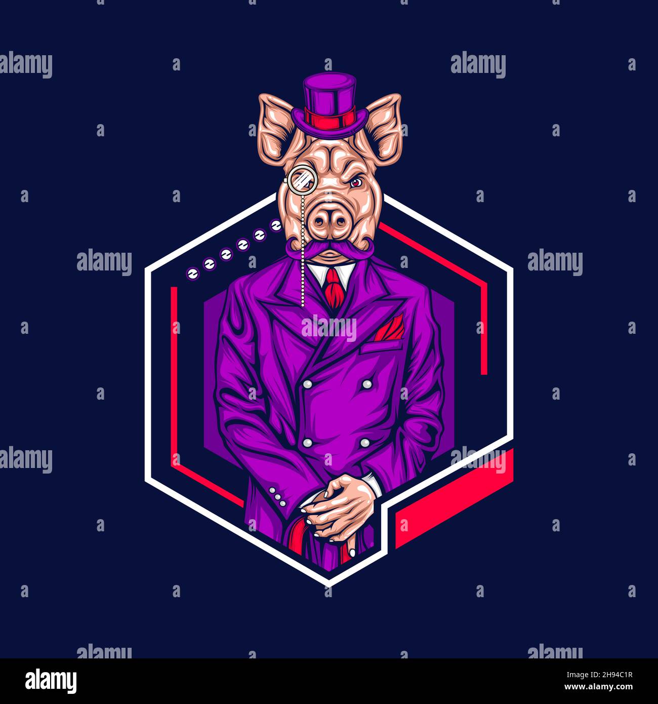 pig head man in suit with awesome background Stock Vector Image & Art ...