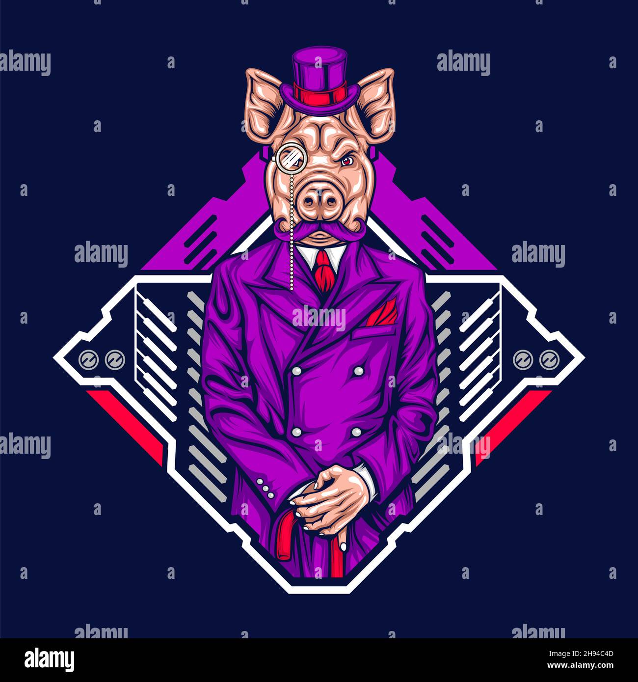pig head man in suit with awesome background Stock Vector Image & Art ...