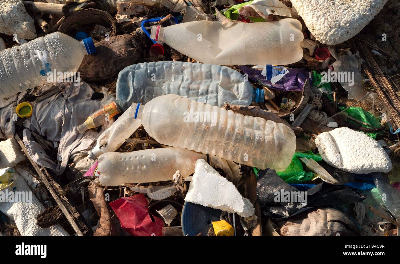 Beach of Sri Lanka is polluted with garbage Stock Photo - Alamy