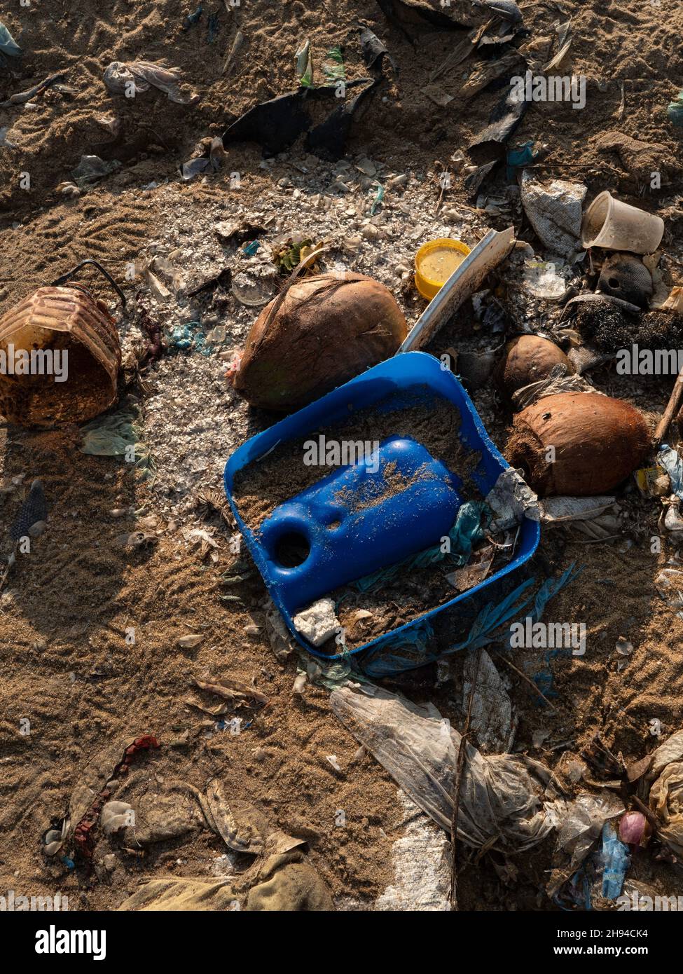 Beach of Sri Lanka is polluted with garbage Stock Photo - Alamy