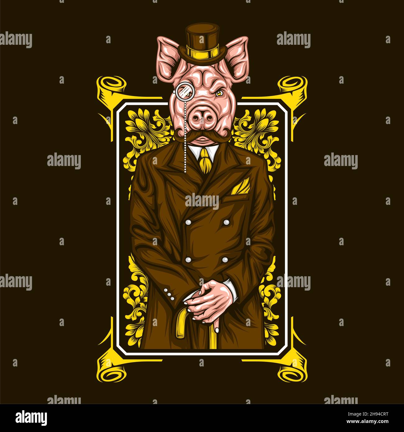 pig head man in suit with awesome background Stock Vector Image & Art ...