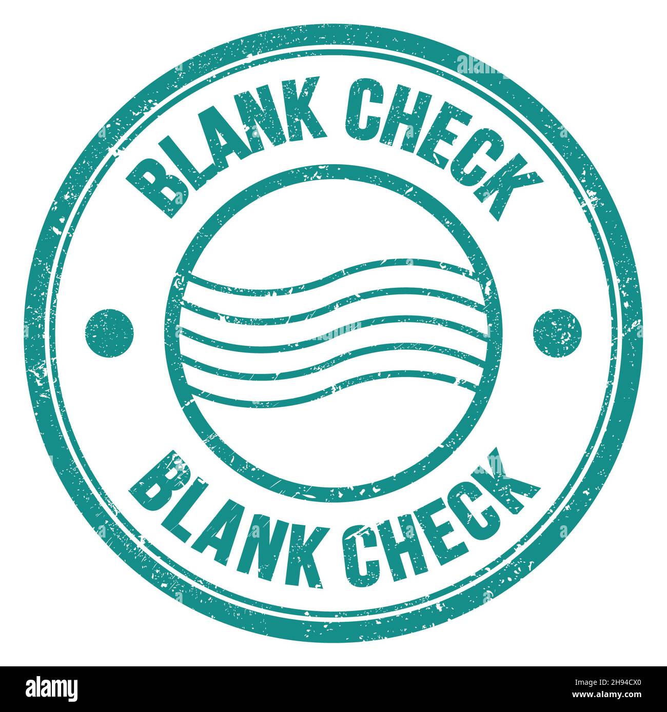 BLANK CHECK word written on blue round postal stamp sign Stock Photo ...