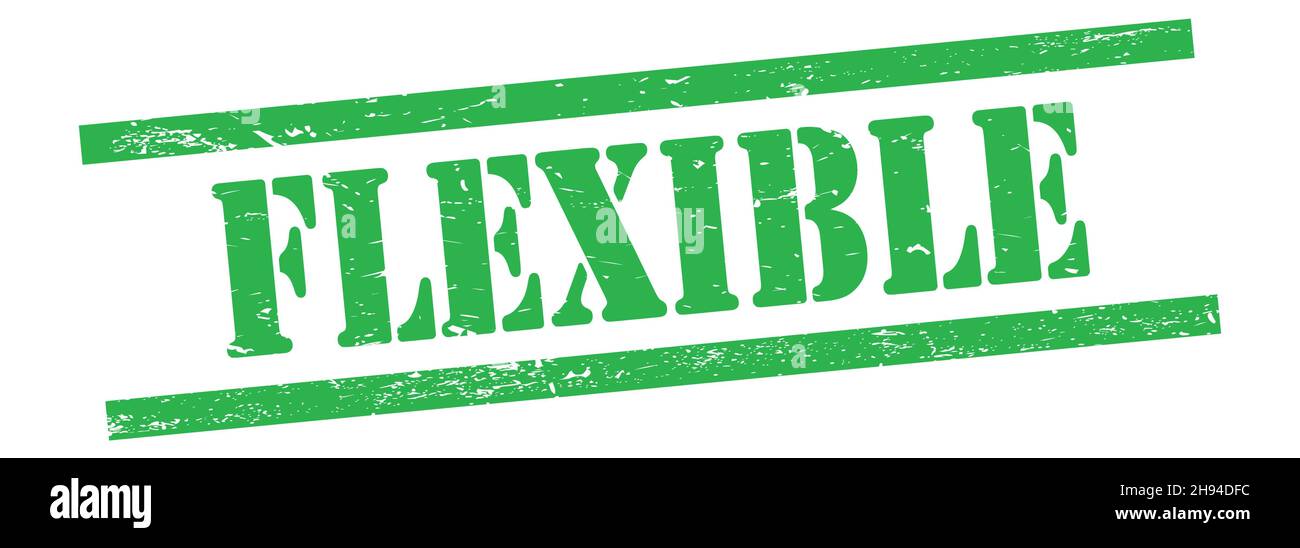FLEXIBLE text on green grungy vintage rubber stamp Stock Photo - Alamy