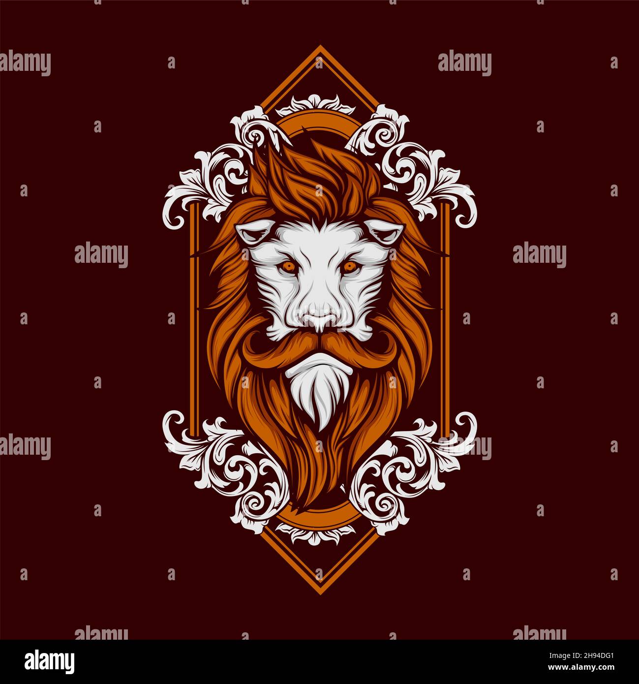 victorian lion head with awesome background Stock Vector Image & Art ...