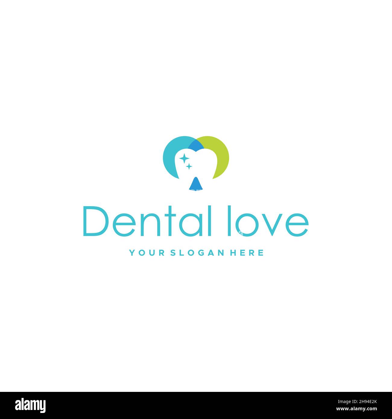 minimalist Dental Love dentist sparkle logo design Stock Vector Image ...