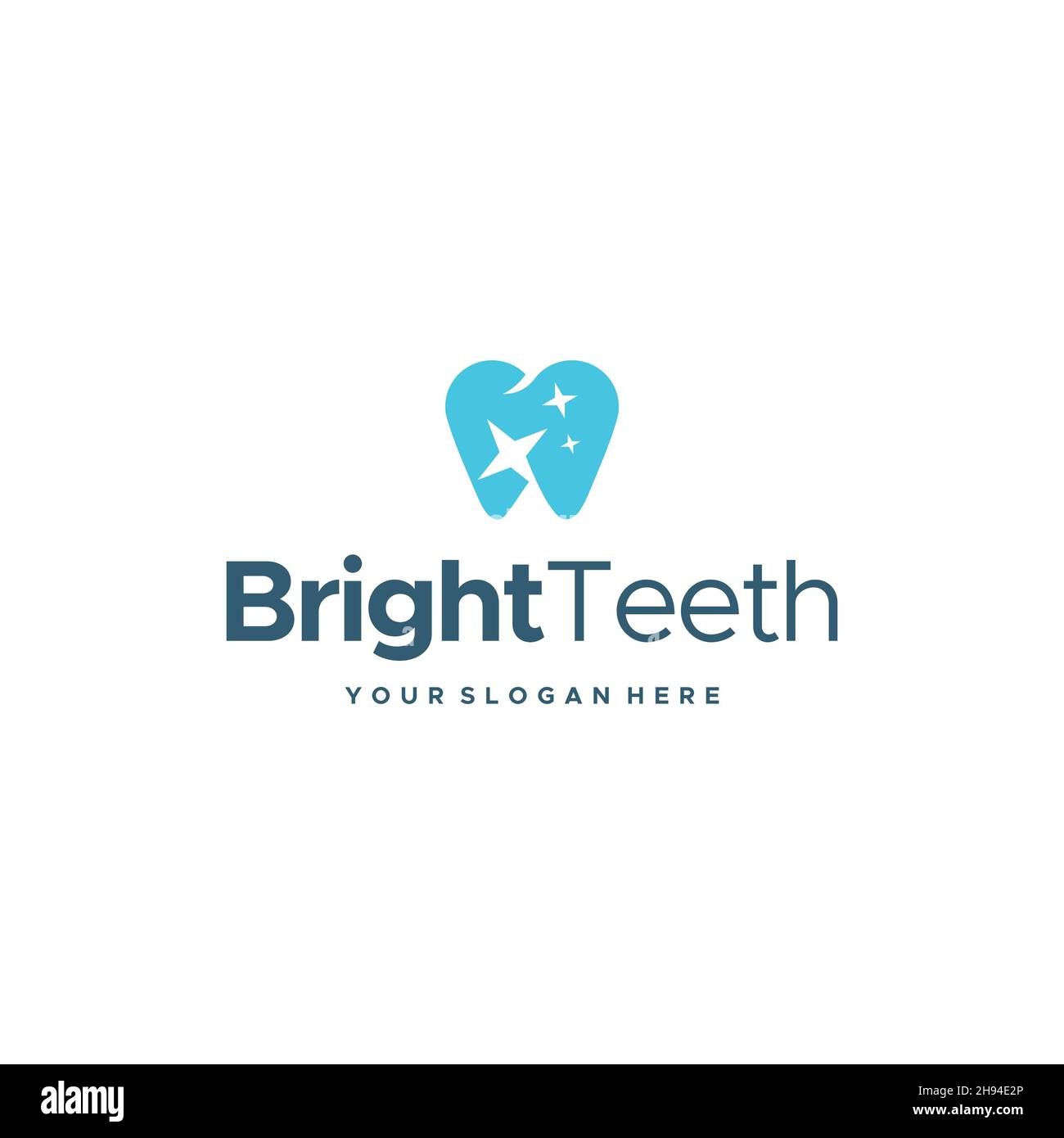 minimalist BrightTeeth dentist sparkle logo design Stock Vector Image ...