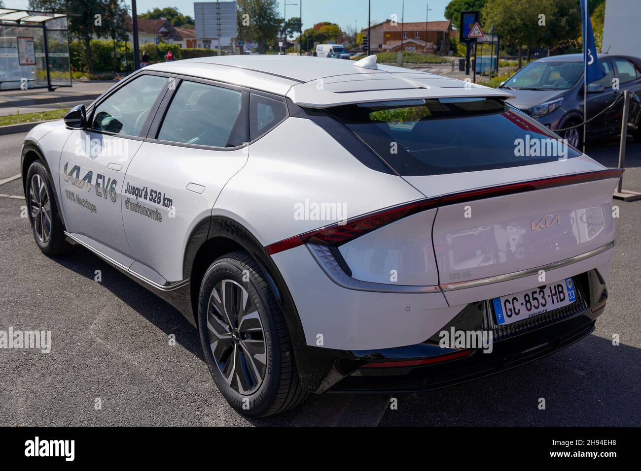 Bordeaux , Aquitaine France - 10 20 2021 : KIA EV6 electric logo brand ...
