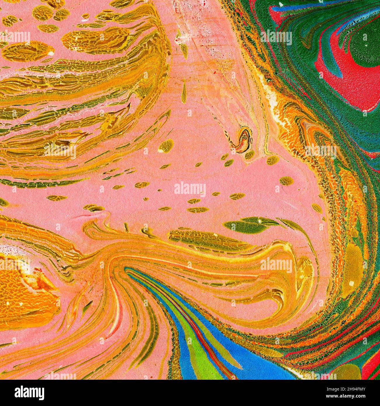 Colorful streaks of flowing liquid lava. Abstract marble pattern ...