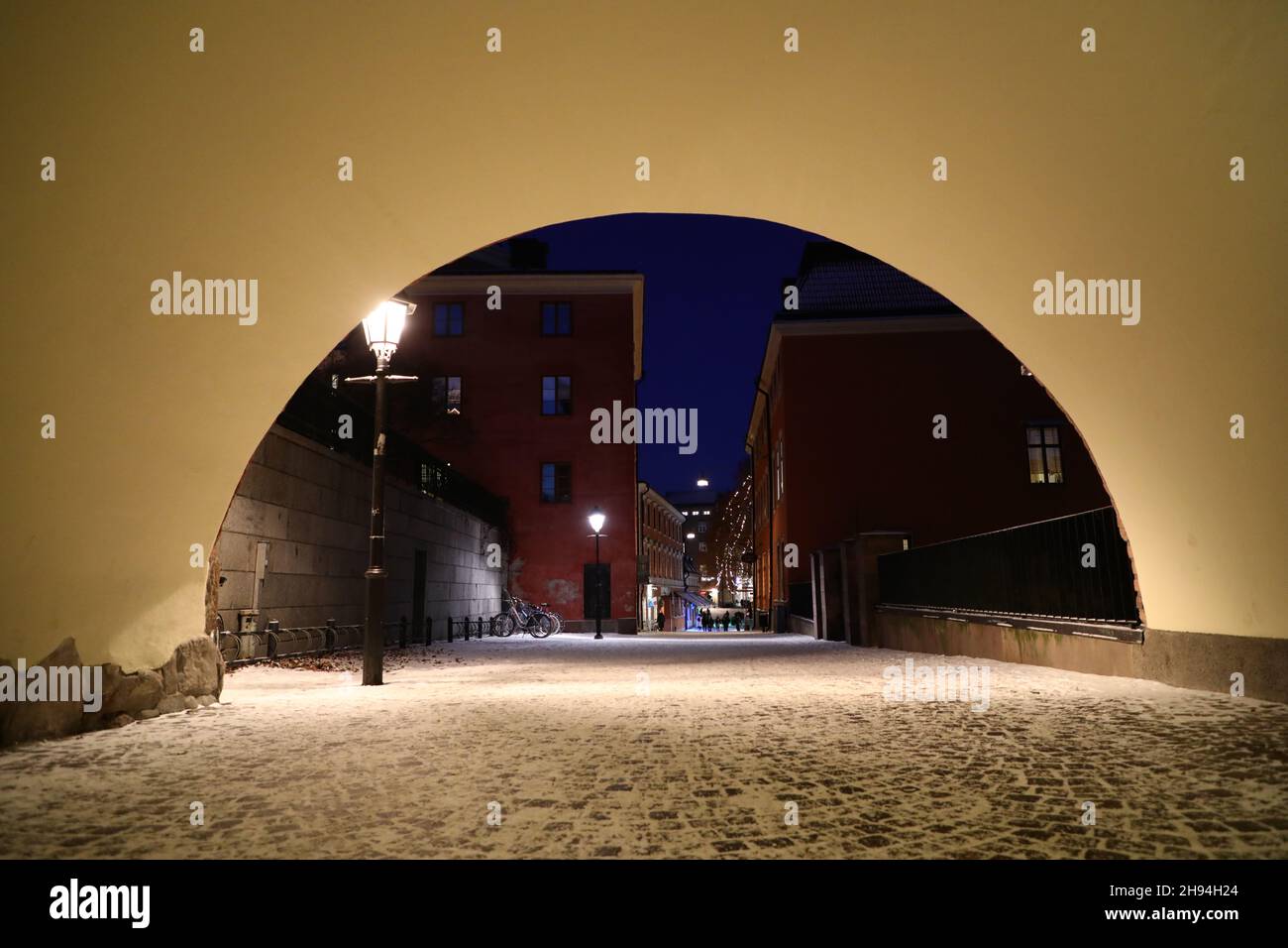 Daily life in Uppsala, Sweden, during Friday. Valvgatan next to Uppsala ...