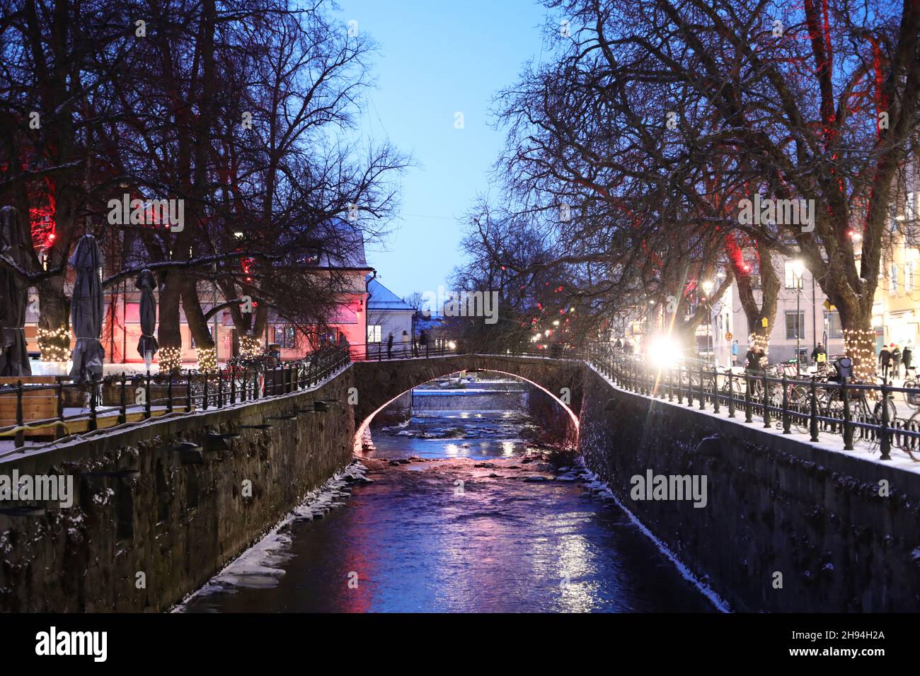 Daily life in Uppsala, Sweden, during Friday. In the picture: Fyrisån ...