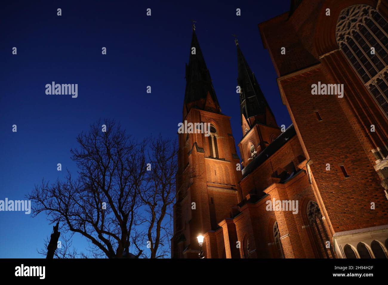 Daily life in Uppsala, Sweden, during Friday. Uppsala cathedral Stock ...
