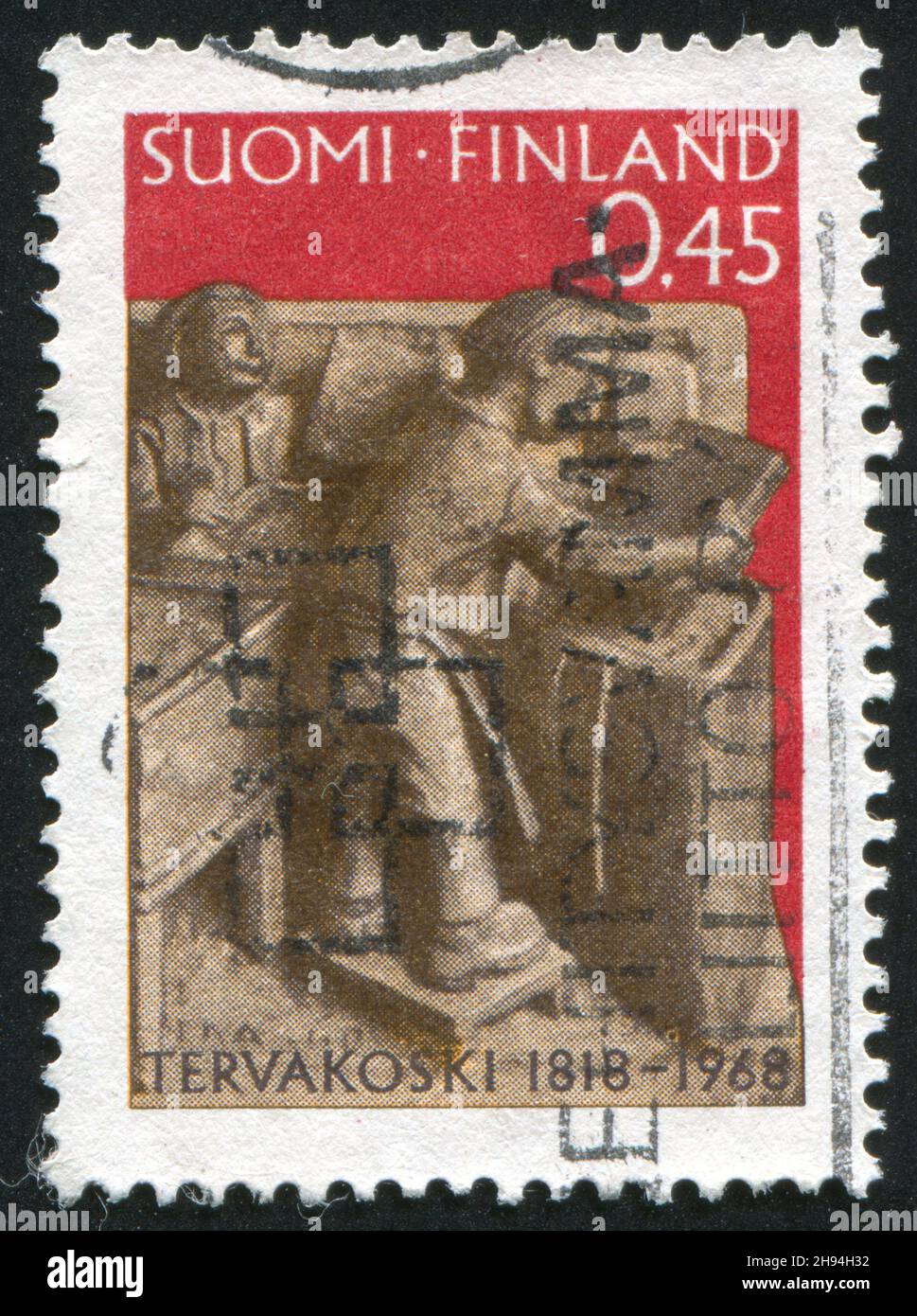 FINLAND - CIRCA 1968: stamp printed by Finland, shows paper making ...
