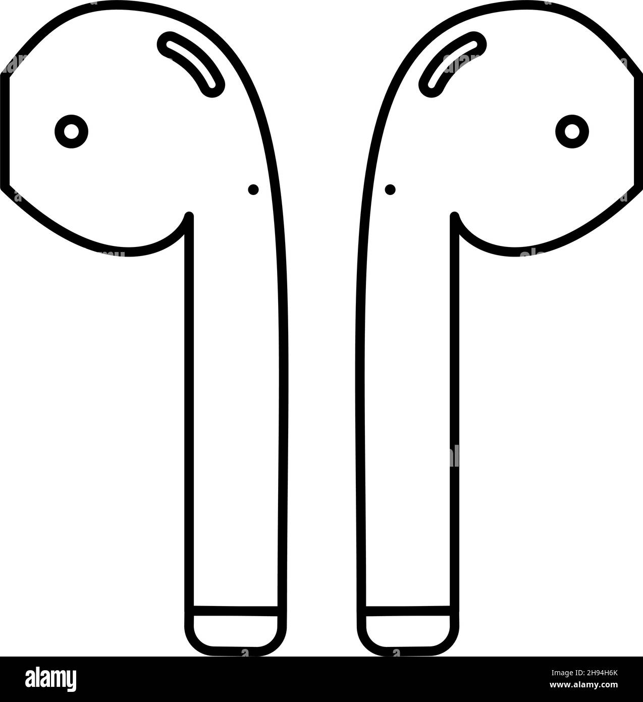 Outline vector airpods icon isolated on white background. esp Stock ...
