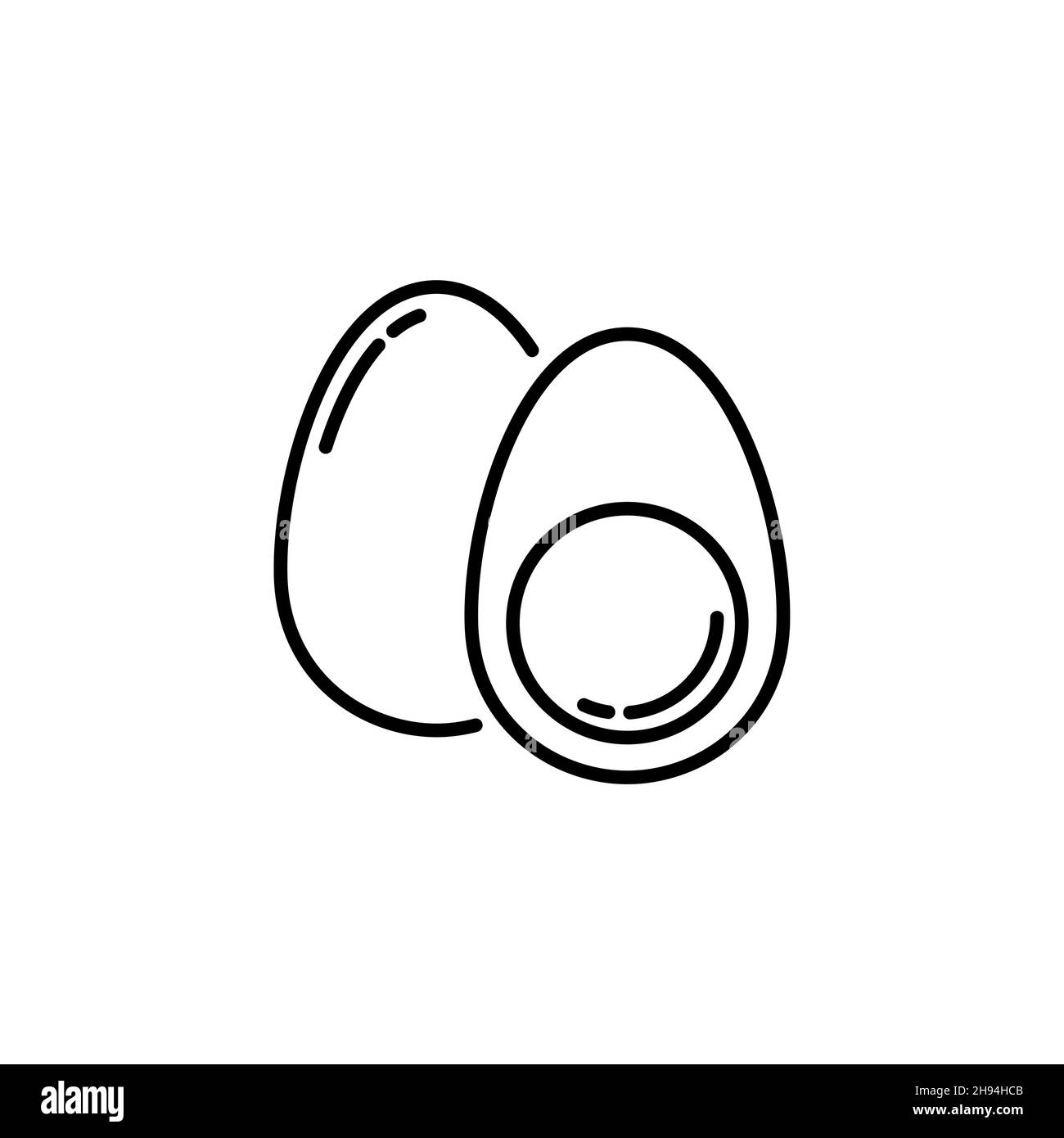 Outline vector boiled egg icon isolated on white background. esp Stock Vector Image & Art - Alamy