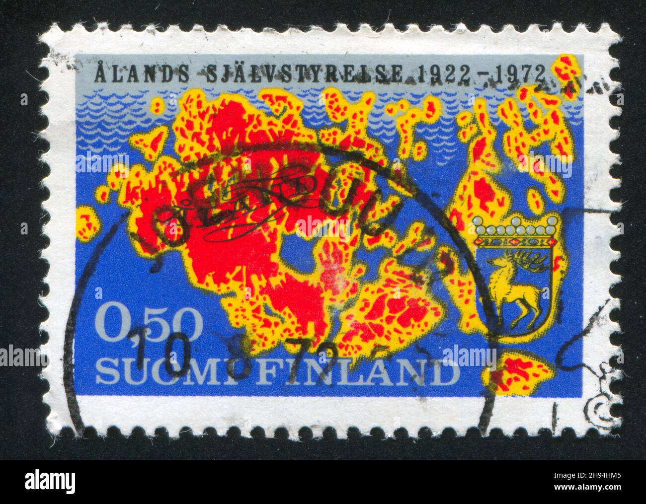 FINLAND - CIRCA 1972: stamp printed by Finland, shows Aland island ...
